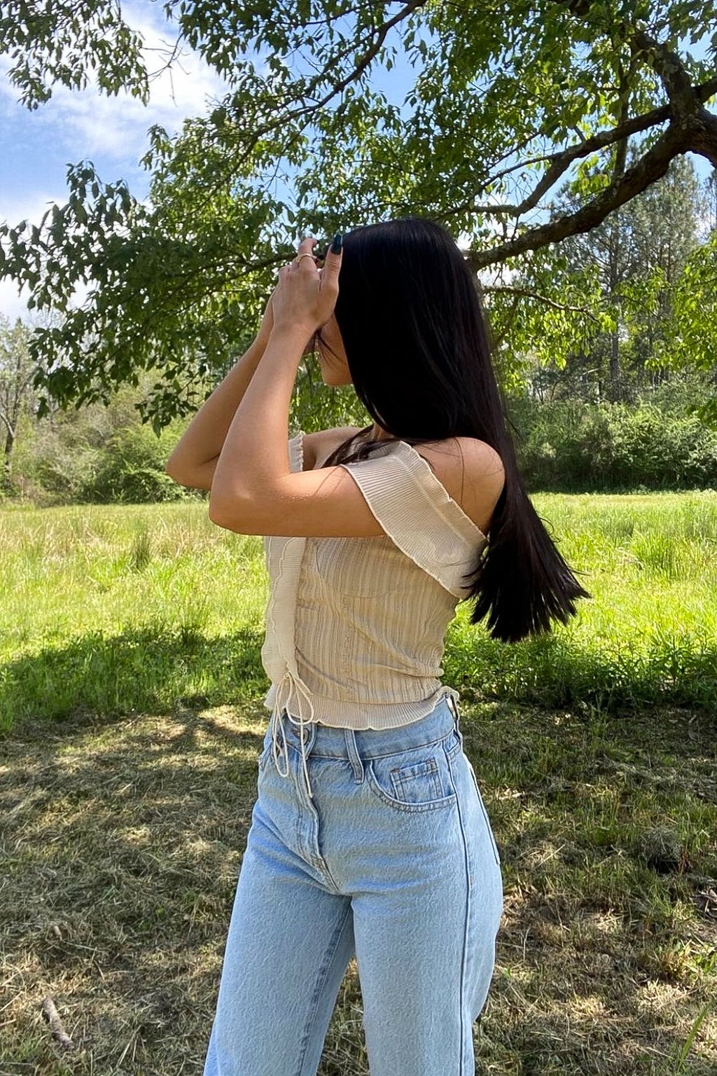 FRENCH GIRL RUFFLE TOP / CREAM – Halite Clothing